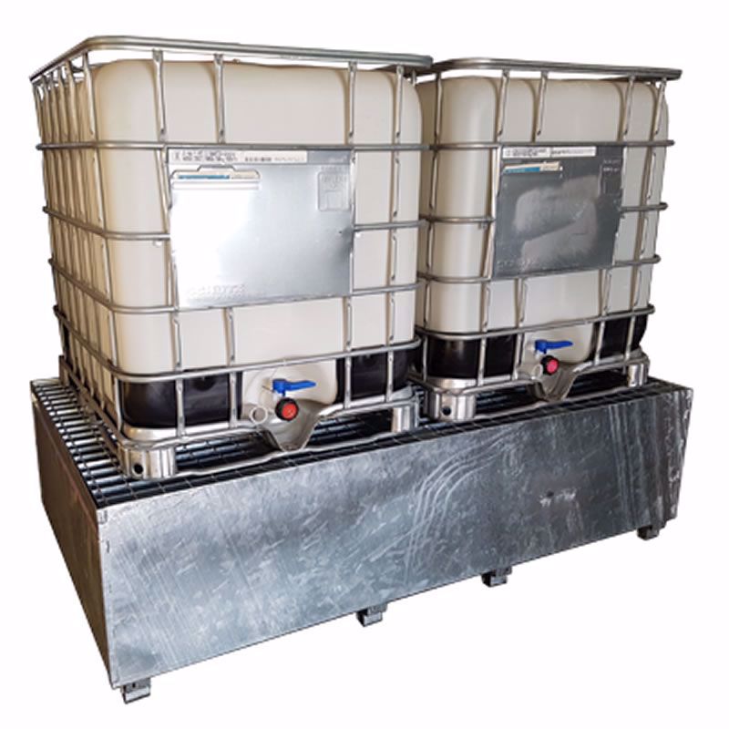 Drum Racks | Double IBC Bund : 1000L Bunded Drum : 2 Drum Galvanised ...